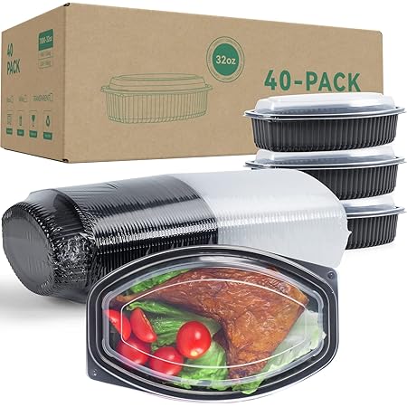 Amazon.com: YANGRUI Take Out Containers, Shrink Wrap 45 Pack 26 oz ...