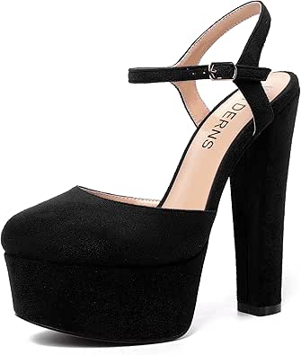 Amazon.com | WAYDERNS Womens Suede Wedding Platform Fashion Buckle ...
