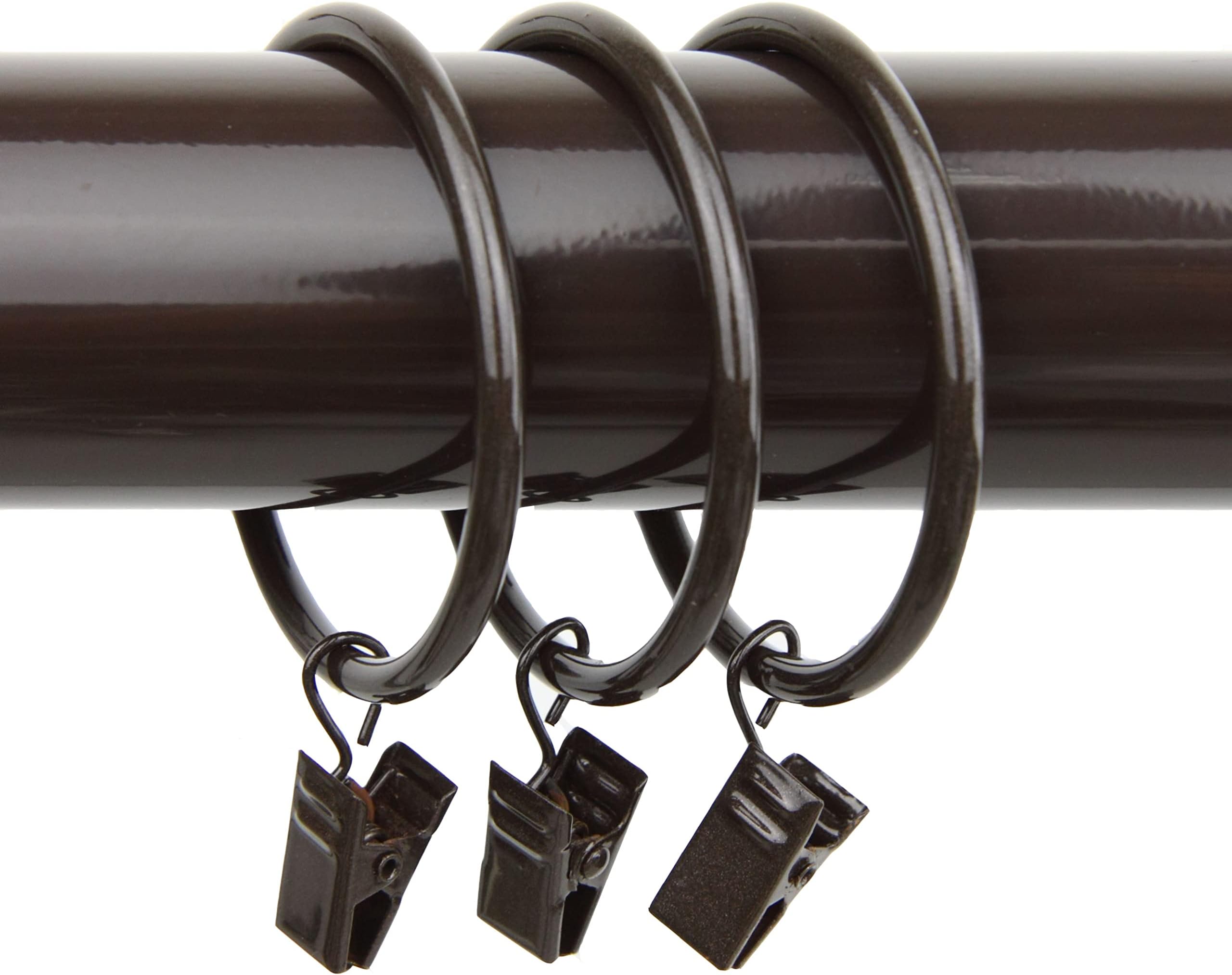 Amazon.com: Rod Desyne 2-1/2 inch Curtain Rings w/Clip, Cocoa : Home ...