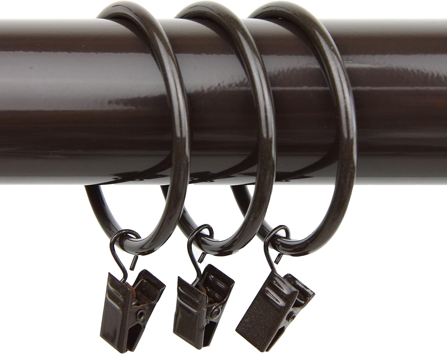 Amazon.com: Rod Desyne 2 inch Curtain Rings w/Clip - Cocoa : Home & Kitchen