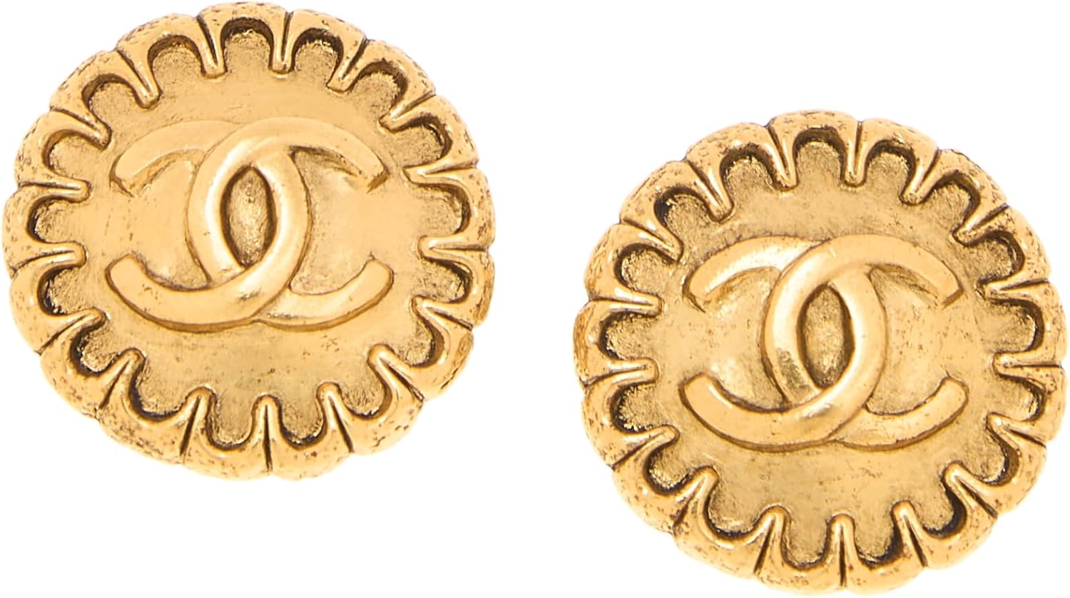 Amazon.com: Chanel, Pre-Loved Gold 'CC' Round Earrings, Gold : Clothing ...