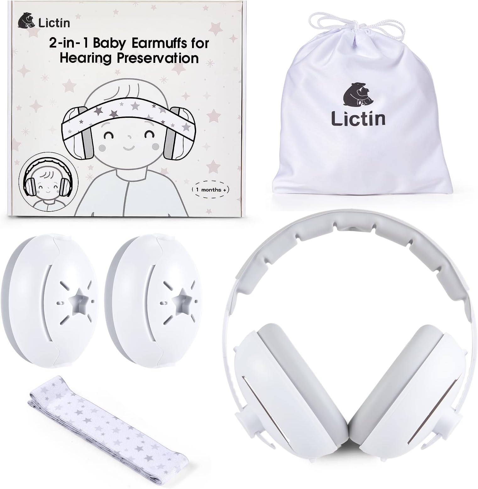Amazon.com: ALICHIC 2-in-1 Convertible Design Baby Earmuffs Noise ...