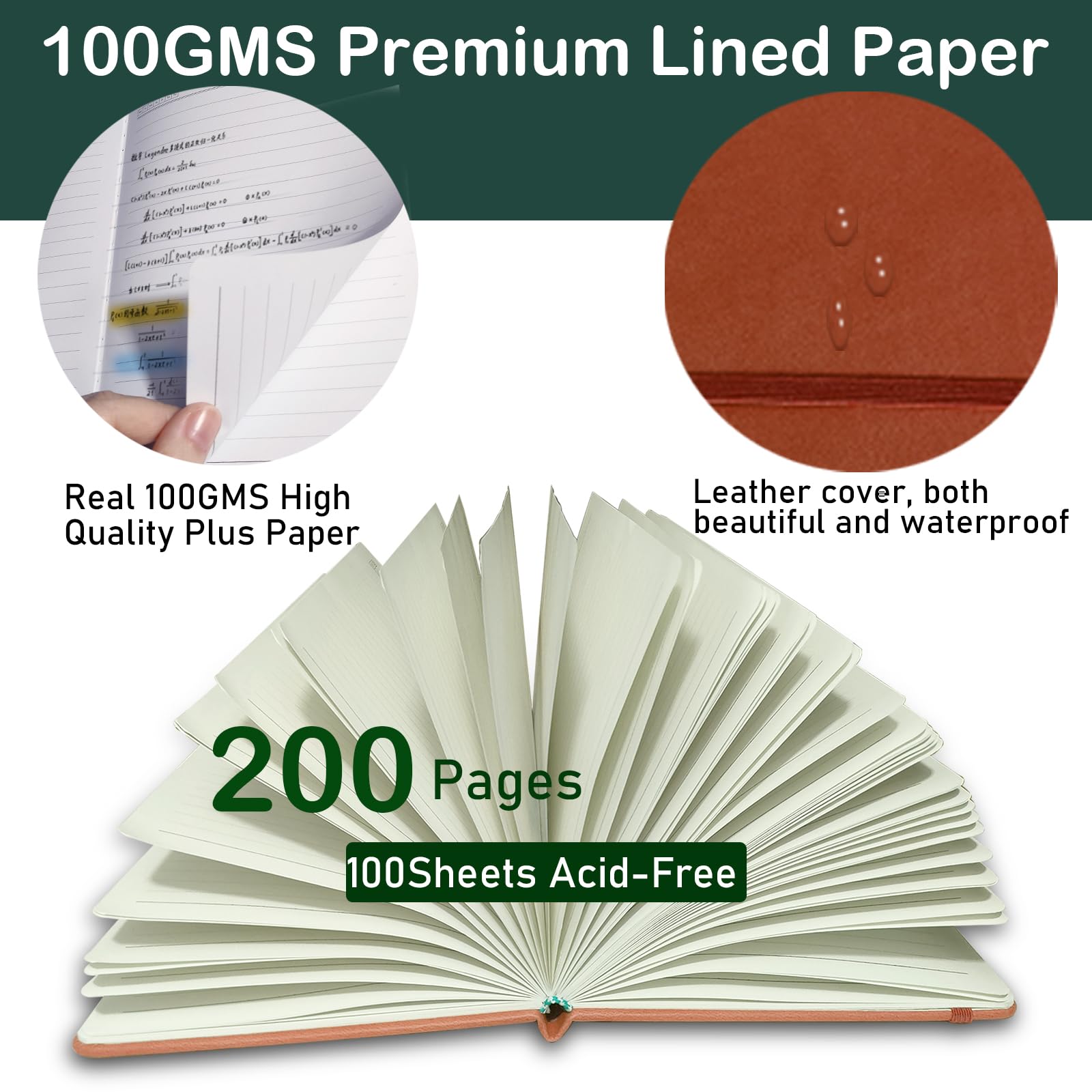 Snapklik.com : Luxury Premium Lined Journal Notebook, 200 Pages Real ...