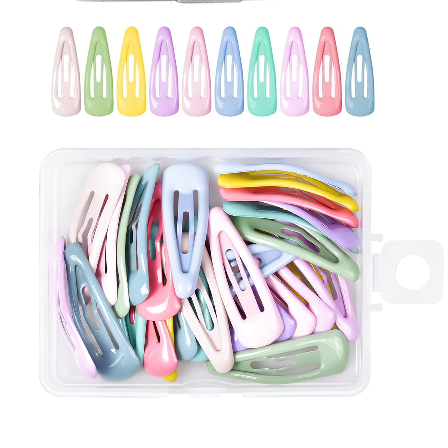30-Pack Candy-Colored Baby Snap Hair Clips – Secure & Adorable Hair ...