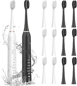 Amazon.com: 2 Pack Electric Toothbrush Dual Handle, 32000 VPM Electric ...