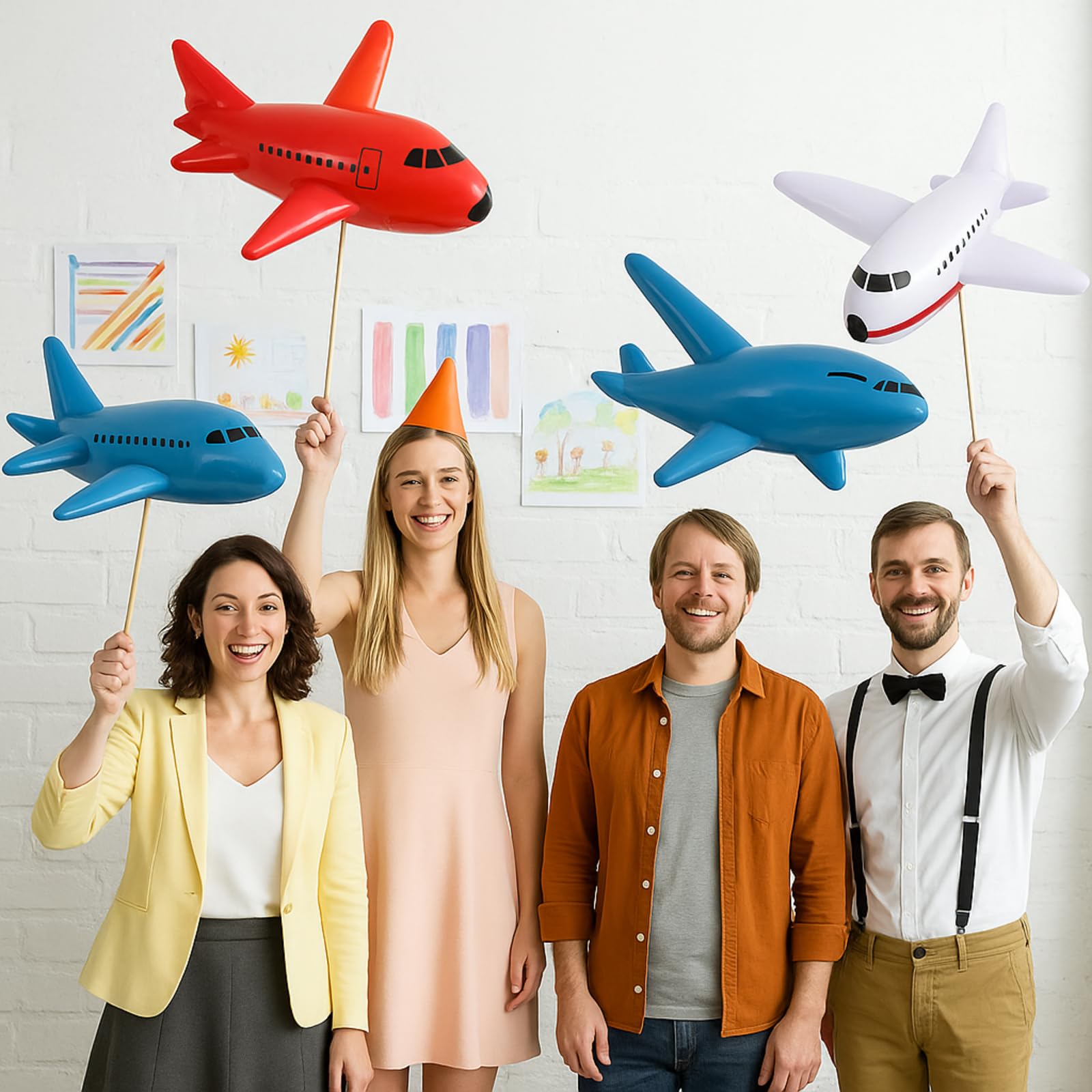 Snapklik.com : 6 Pieces Large Inflatable Airplanes Aircraft Inflates ...