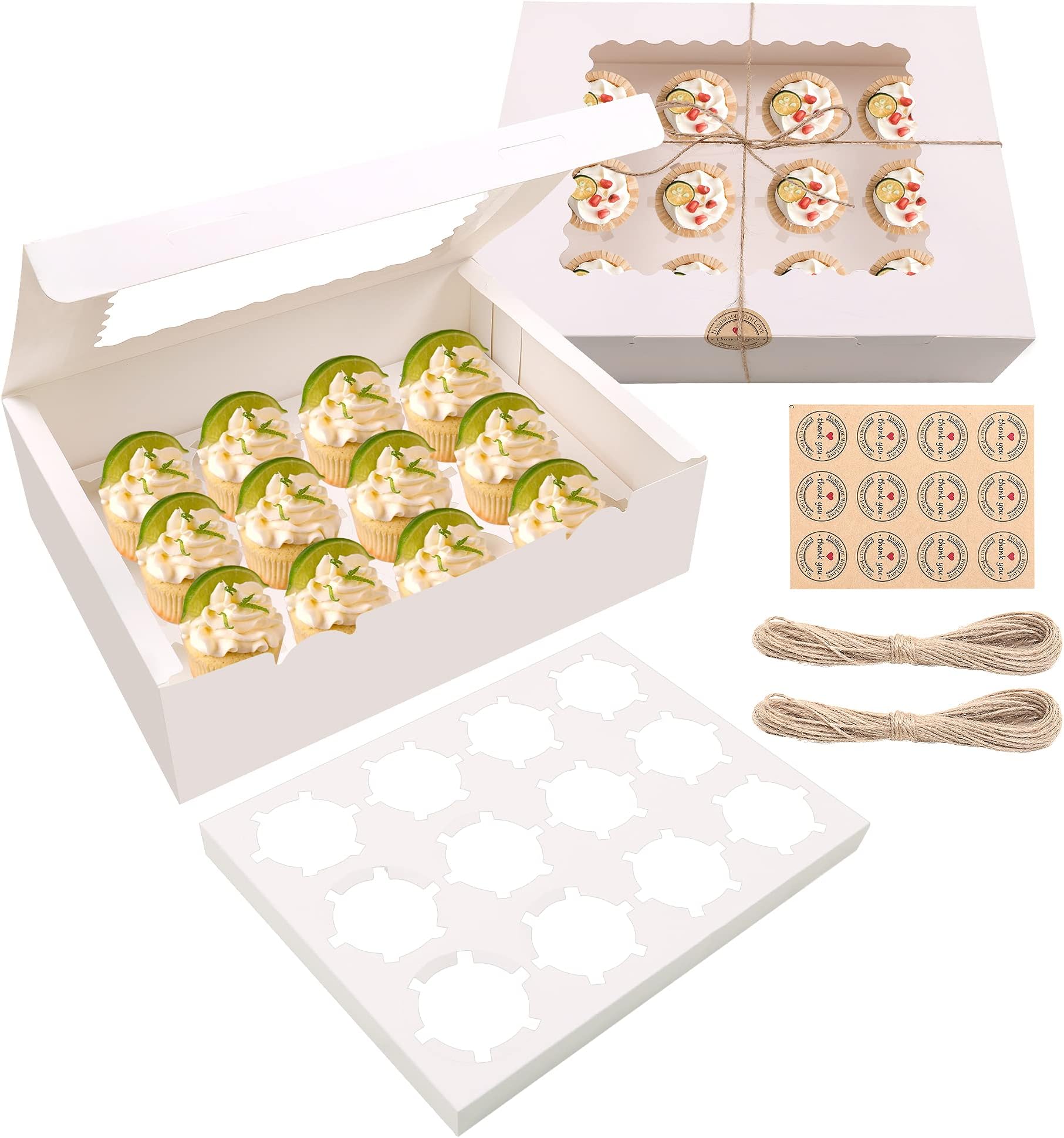 Amazon.com: Pro-Quality Bakery Boxes for Cupcakes with Display Window ...