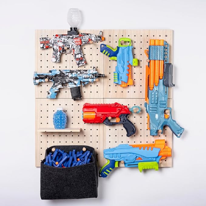 Amazon.com: IneVibe Nerf Display Wall Organizer - Wooden Pegboard ...