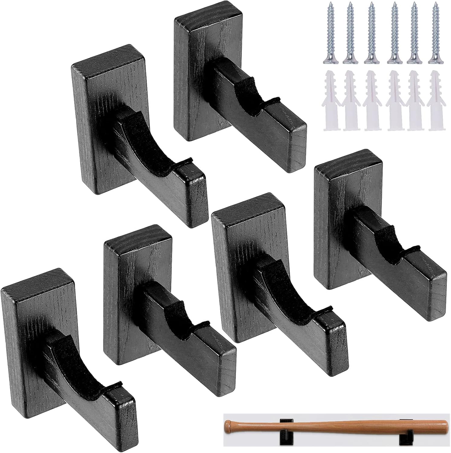 Amazon.com: HAKZEON 6 PCS Baseball Bat Display Case Holder, Solid Wood ...