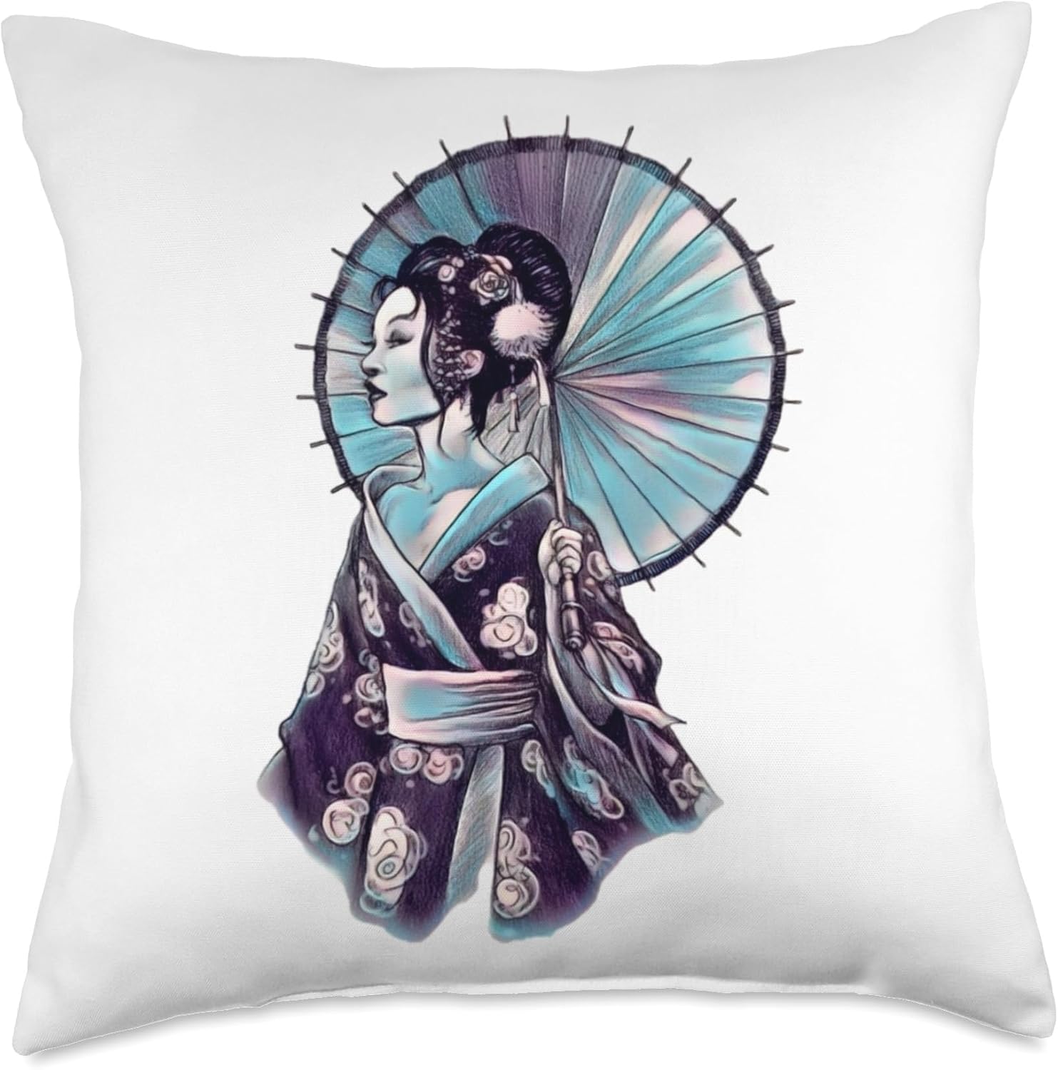 Amazon.com: JAPANESE GEISHA PARASOL pretty Tattoo art samurai Throw ...