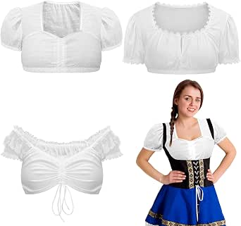 Amazon.com: Yearntown 3 Pcs Oktoberfest Dirndl Blouse Women German ...