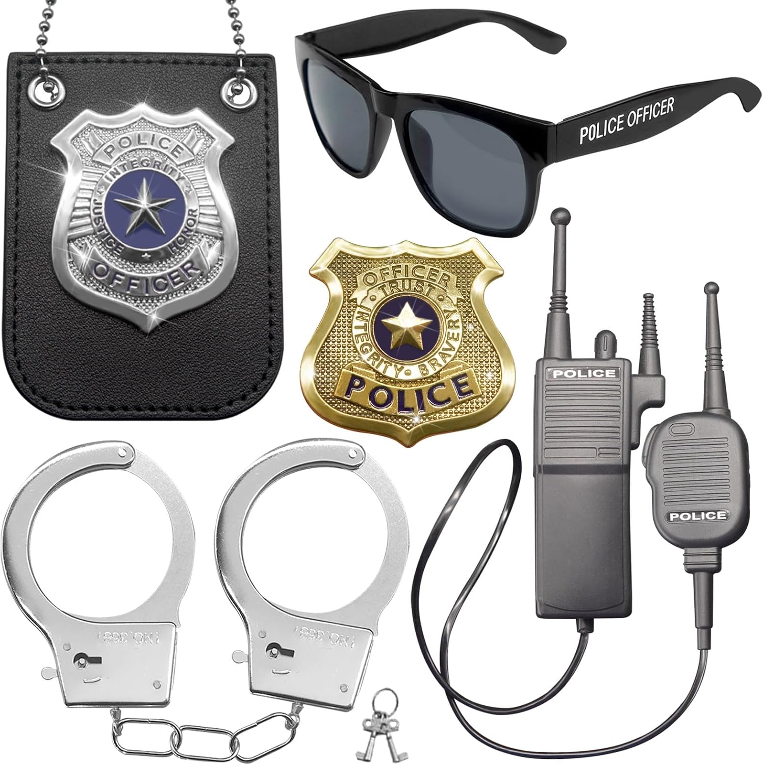 Amazon.com: Maomtmy 5 PCS Police Pretend Play Set Cosplay Gear Gifts ...