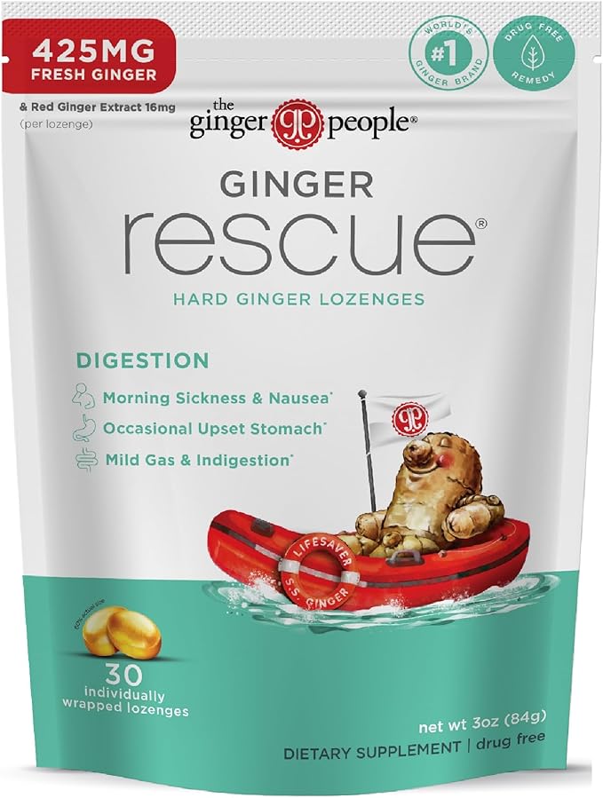 Amazon.com: The Ginger People Ginger Rescue Digestive Wellness Lozenges ...