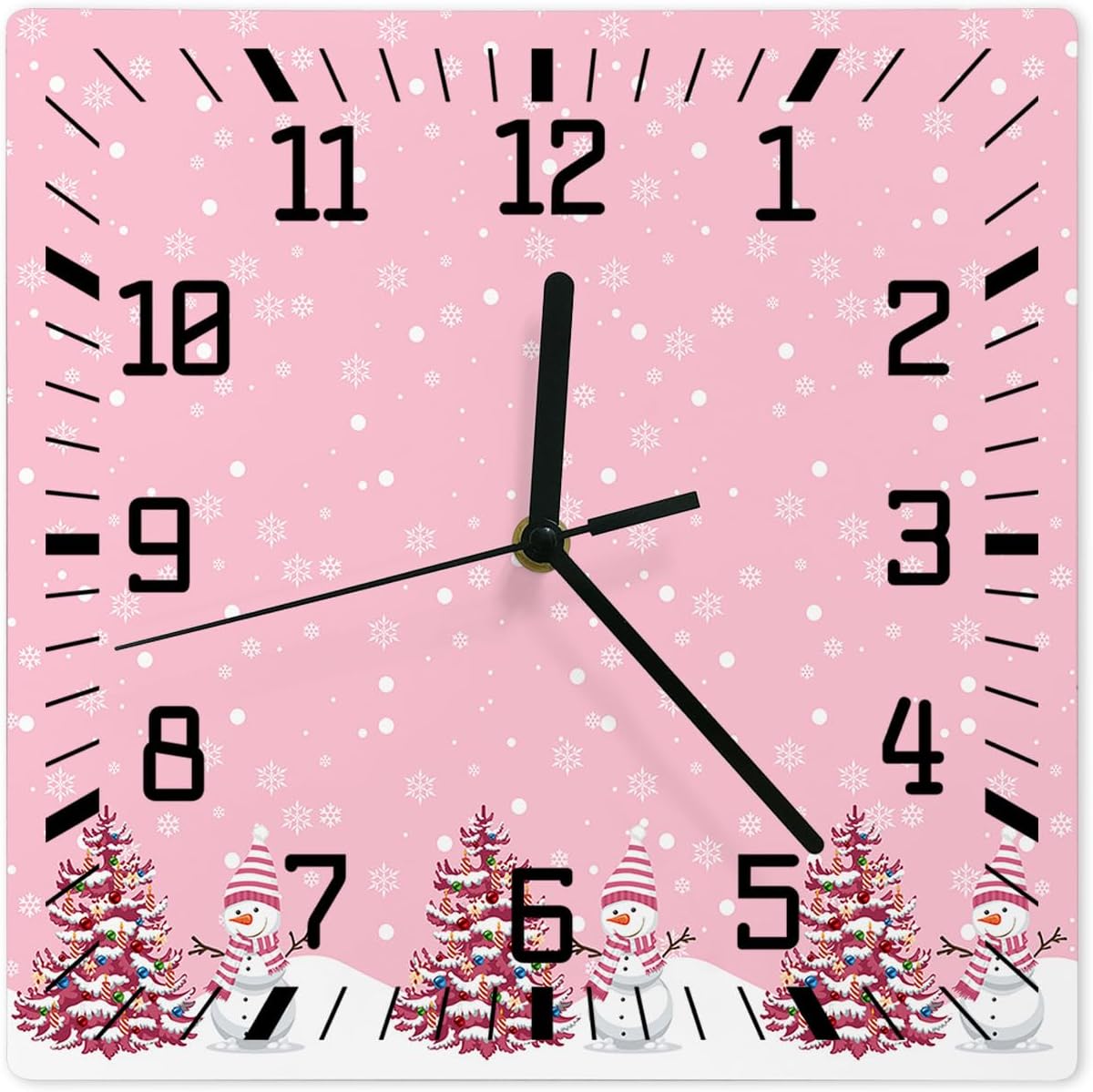 Amazon.com: Brawvy Wall Clock Silent Non Ticking 10 X 10 Inch,Christmas ...