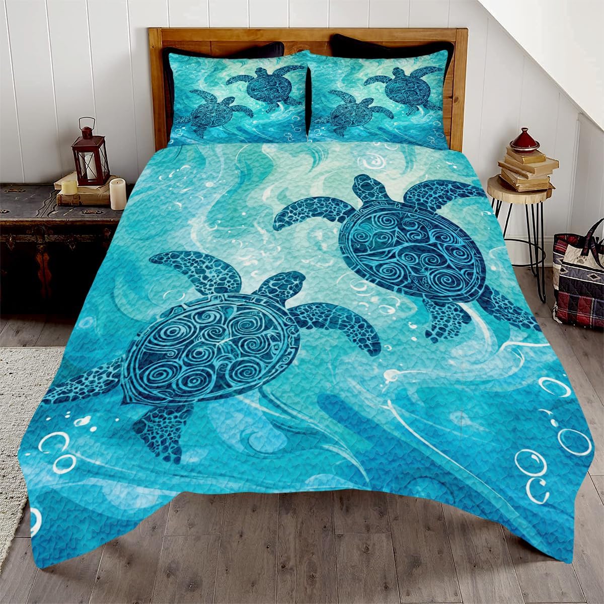 Amazon.com: Polynesion Sea Turtle Quilt, Hawaii Turtle Quilt Bedspread ...