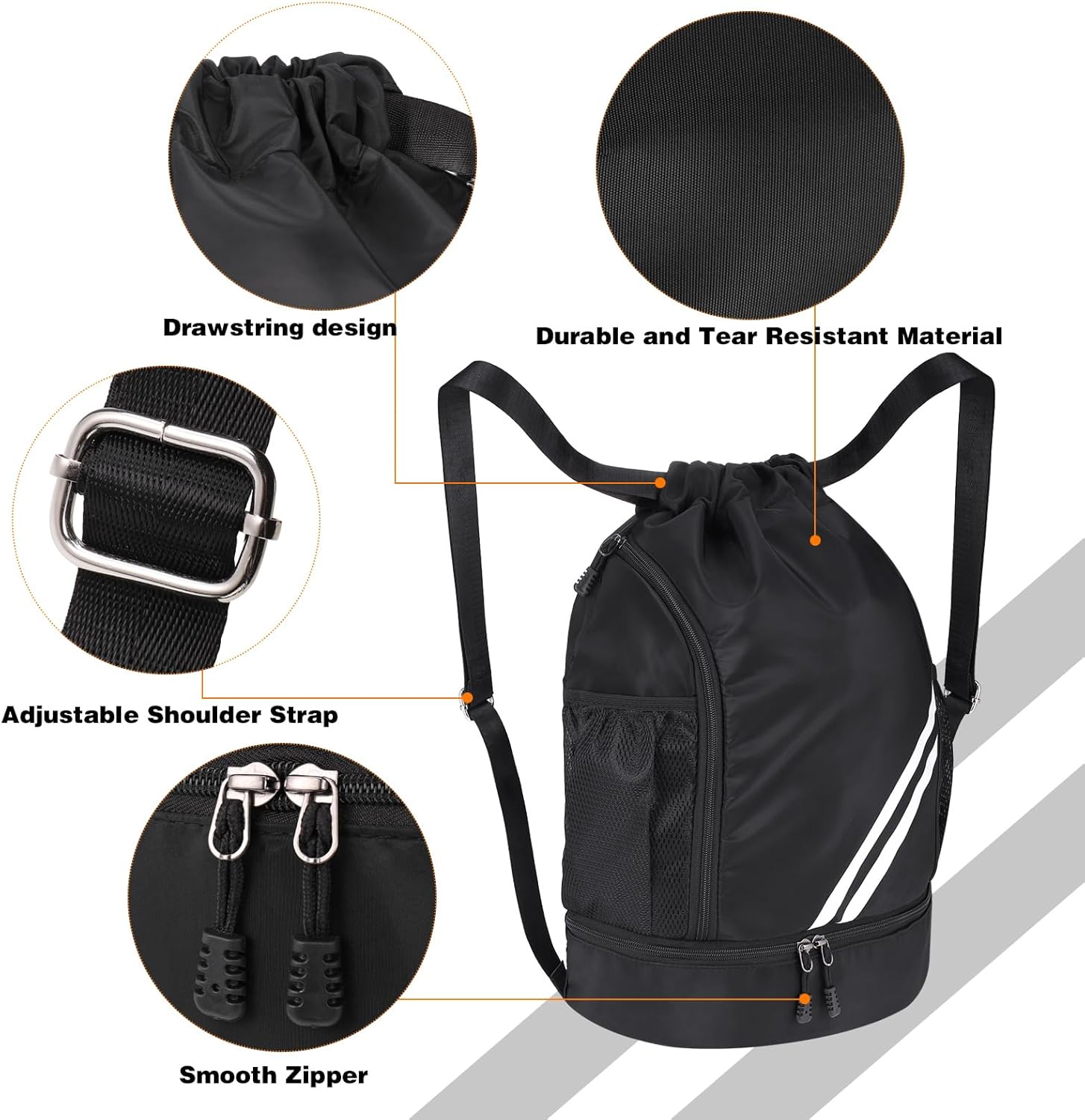 Waterproof Drawstring Gym Backpack with Shoe Nepal | Ubuy