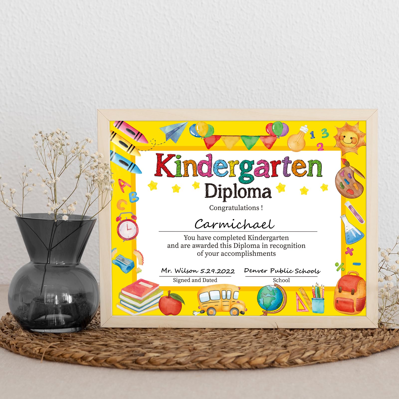 Printable Kindergarten Diploma Template Lila Weiße