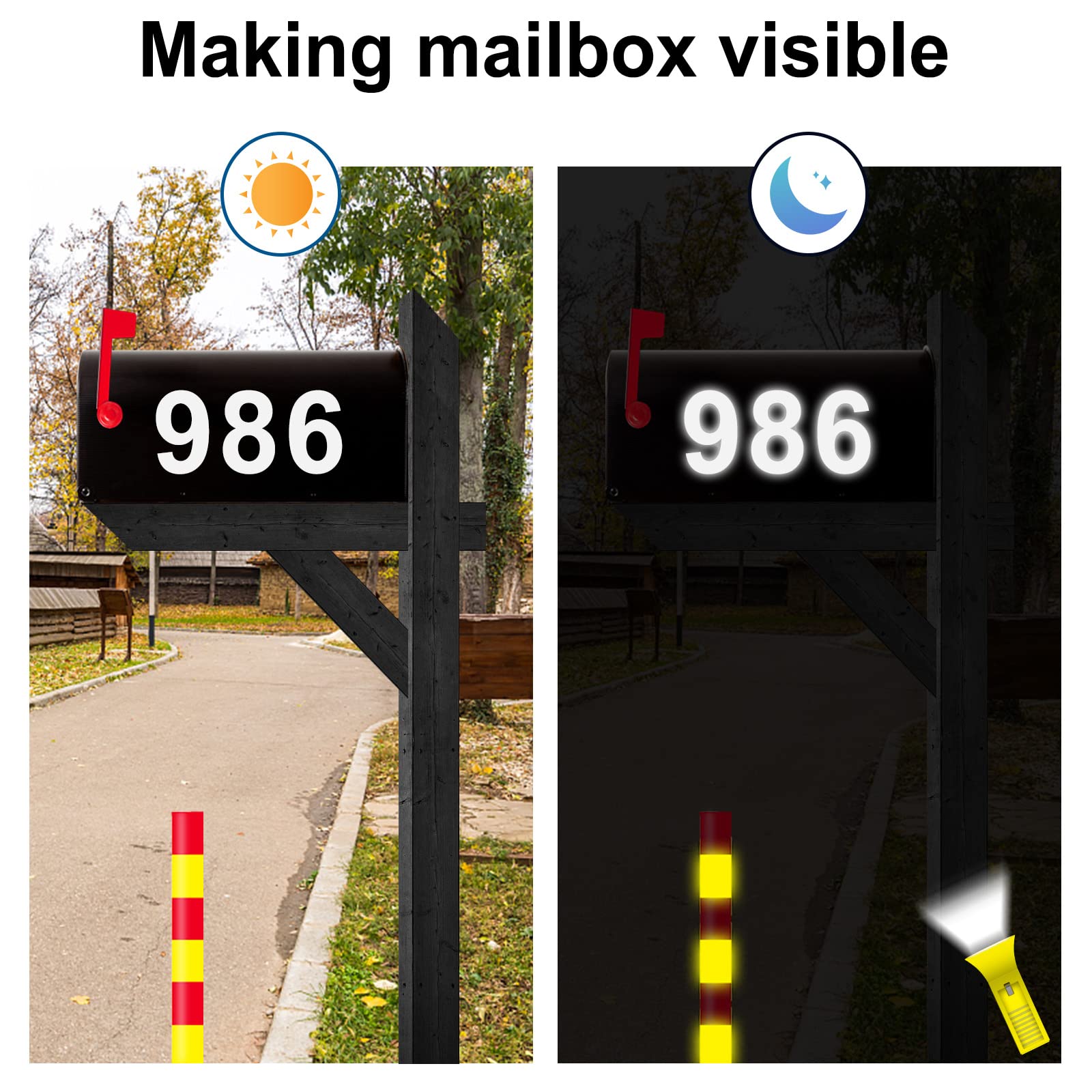 Snapklik.com : 2 Inch Mailbox Numbers For Outside, 50 PCS Reflective ...