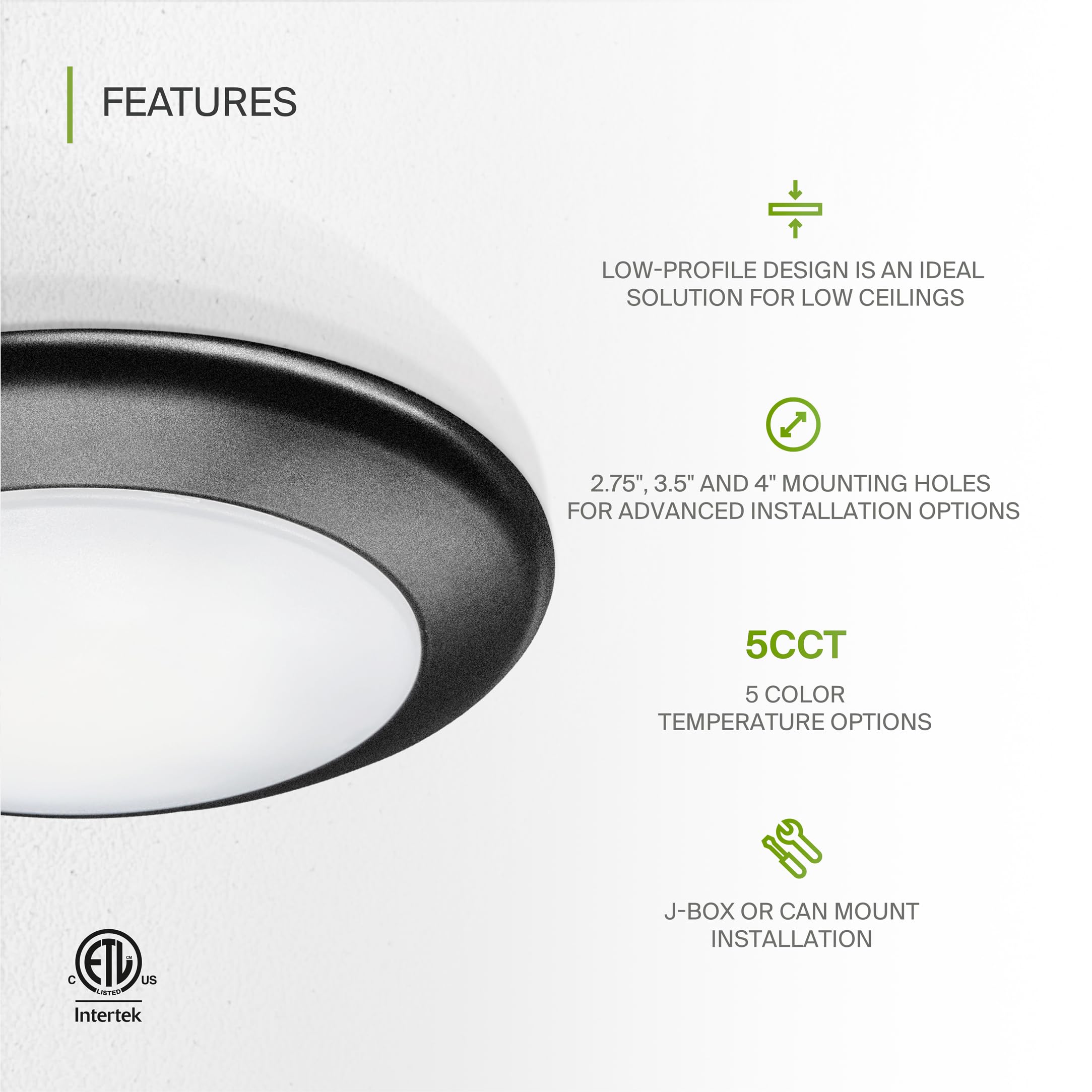 Snapklik.com : 6 Pack LED Disk Lights 6 Inch, 15W 5CCT 2700K-5000K ...