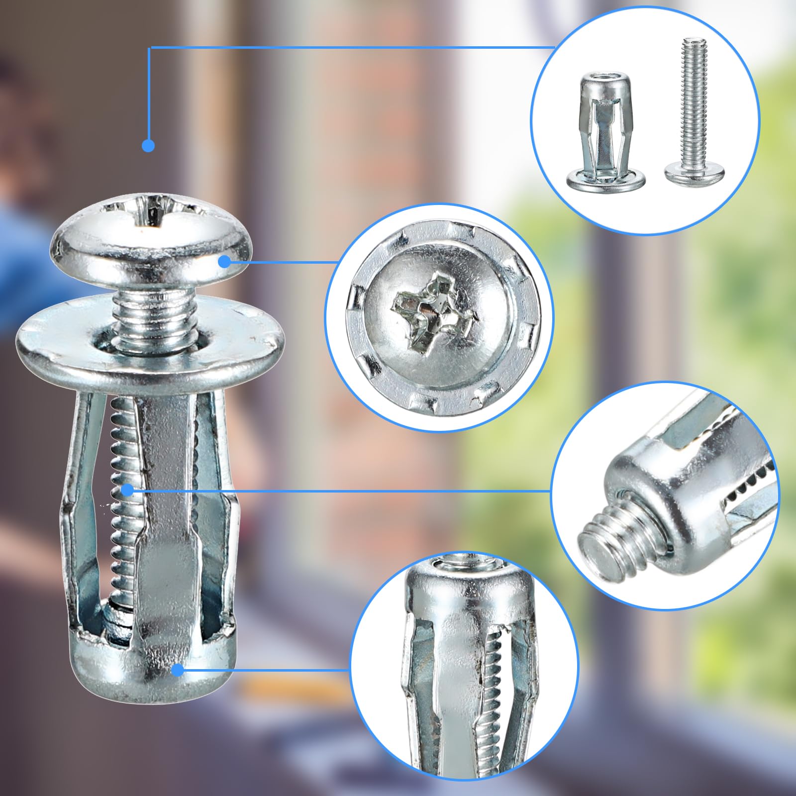 Snapklik.com : OwnMy 15PCS M4 X 20 Hollow Door Anchors And Screws ...