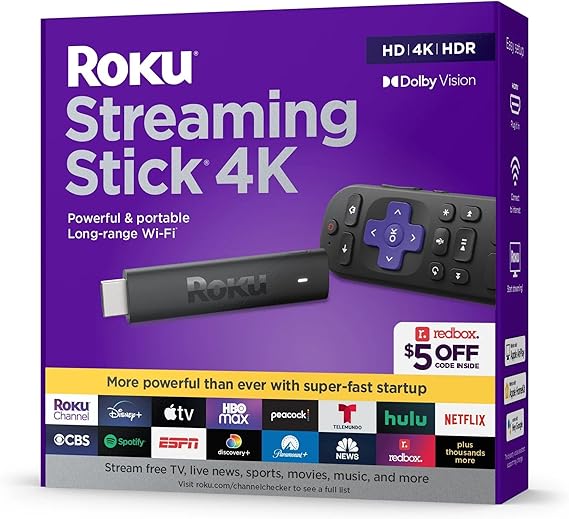 Amazon.com: Roku Streaming Stick 4K Streaming Device 4K/HDR/Dolby ...