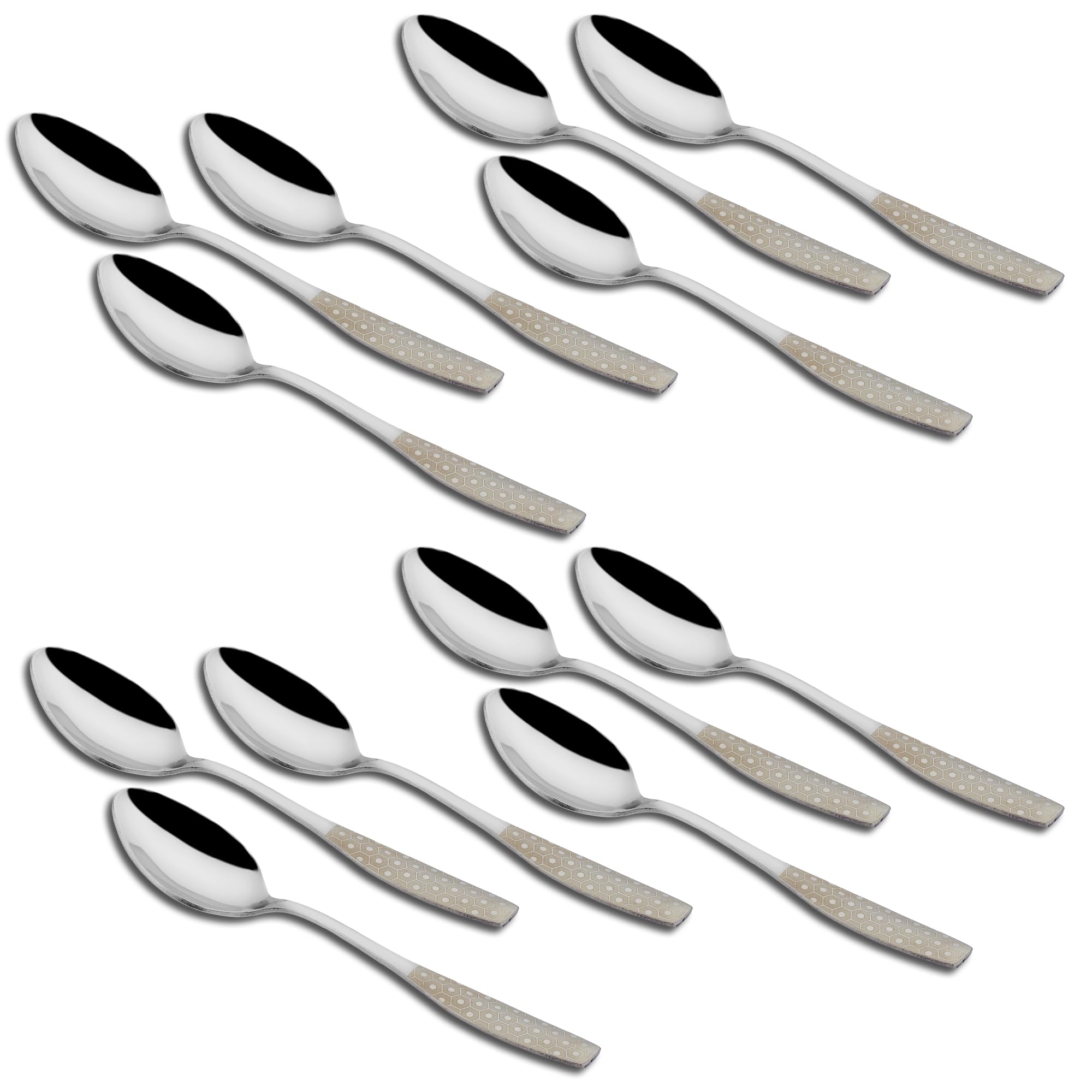 Buy Parage 12 Pieces Stainless Steel Premium Dinner Spoon Set for Home ...