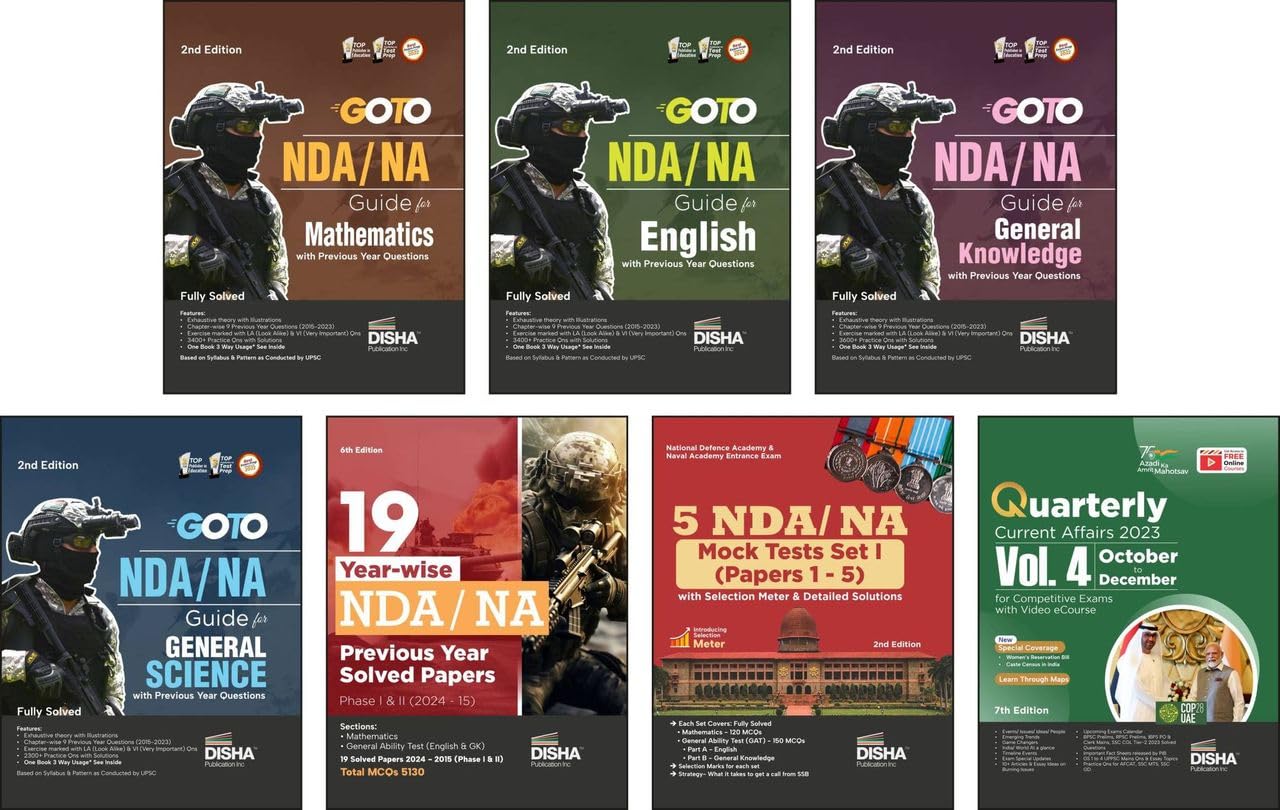 Buy Disha Combo (Set of 7 Books) NDA/ NA Study Package - 4 Subject-wise ...