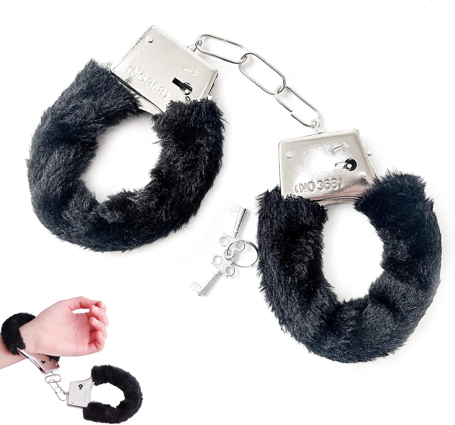 WOSO Metal Handcuffs with 2 Keys for Cosplay Police, Kids Play Toy ...
