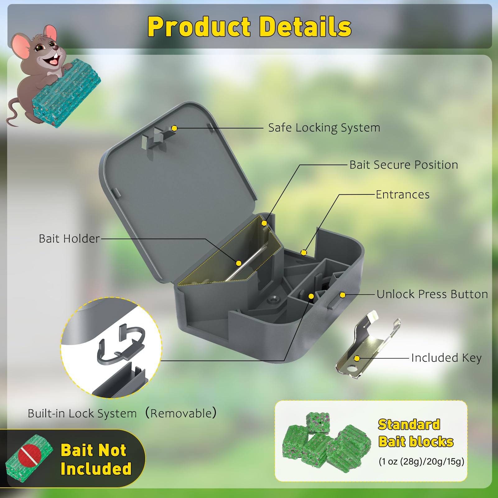 Mouse Stations with Keys 6 Pack, Keyless Design and Key Required Mouse ...