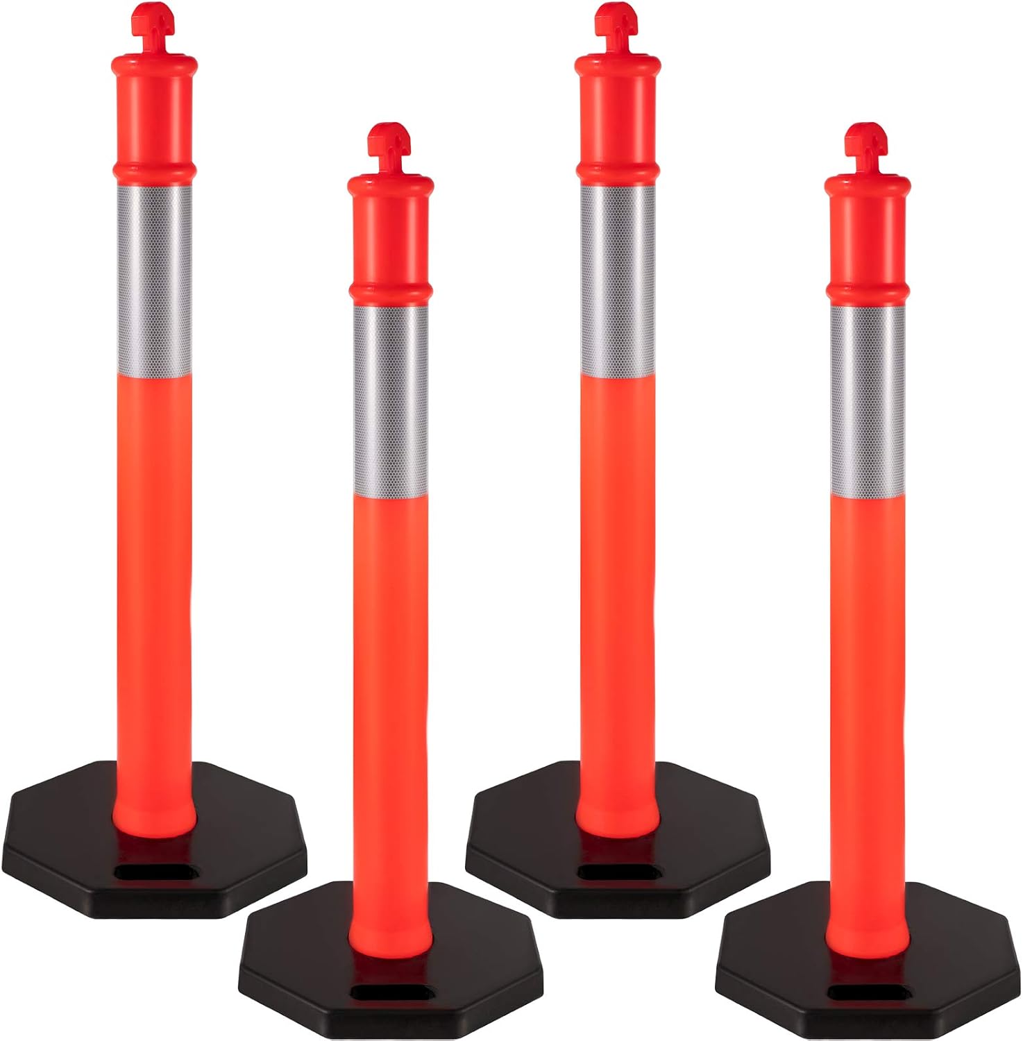 VEVOR Traffic Delineator Posts 44 Inch Height Channelizer Cones Orange ...