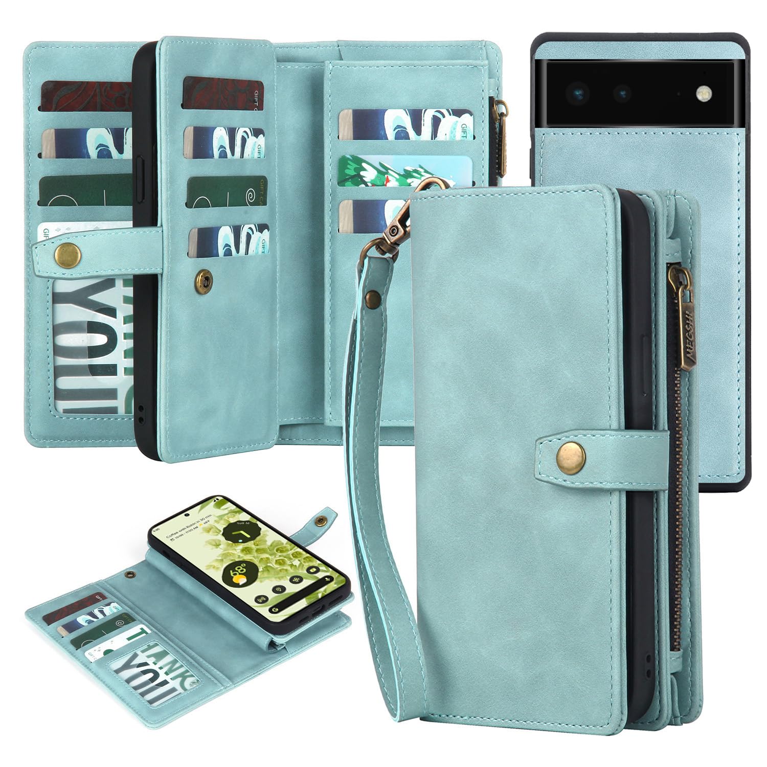 Amazon.com: Dswteny Compatible with Google Pixel 6 Wallet Case Lanyard ...