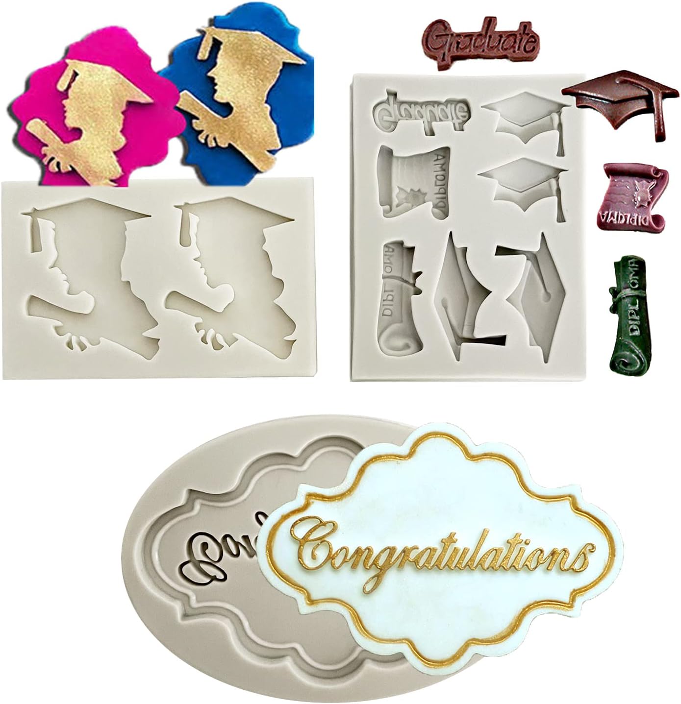 Amazon.com: Graduation Diploma Cookie Chocolate Candy Mold by LOP ...