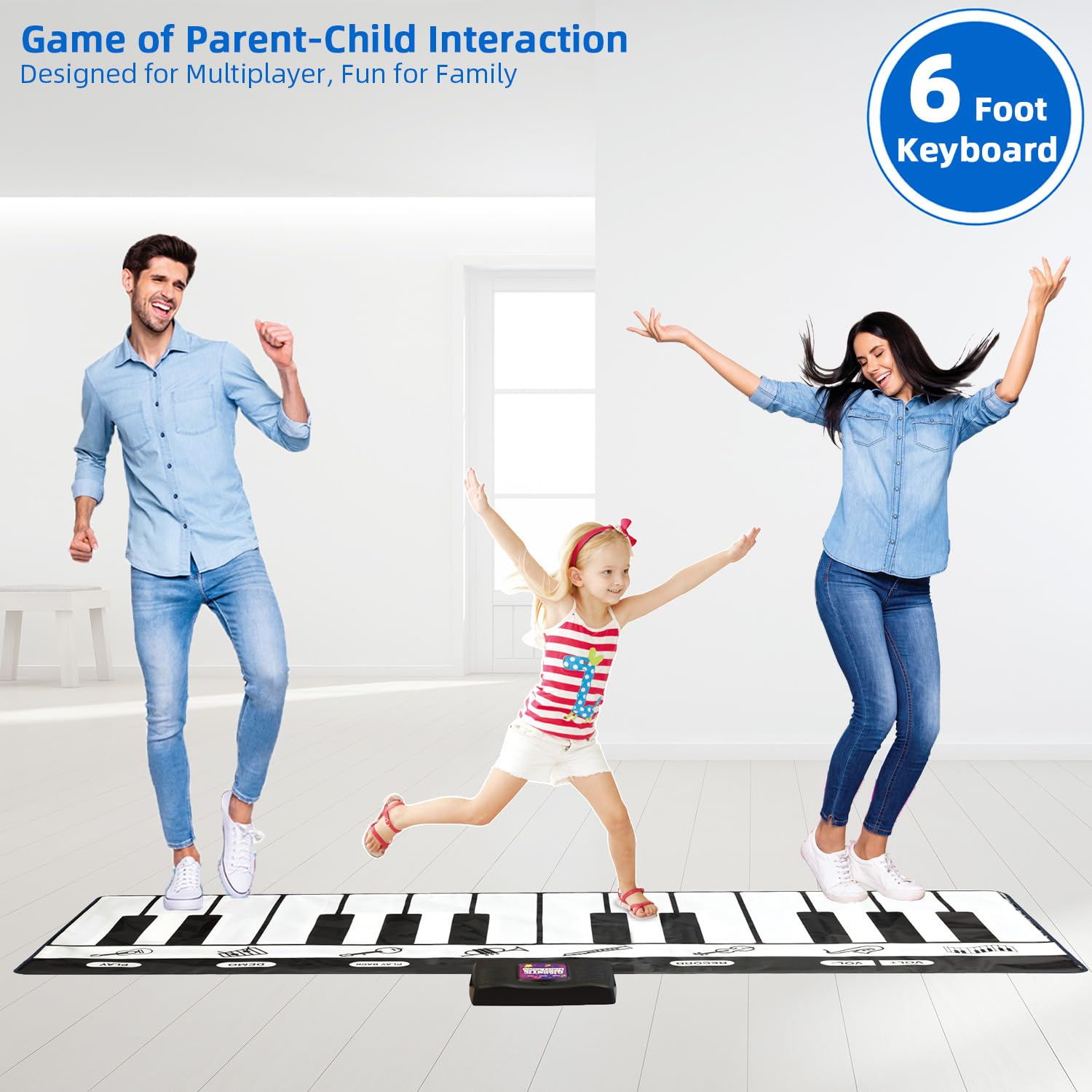 Snapklik.com : 6ft. Piano Mat, Floor Keyboard Playmat: 24 Keys, 10 ...