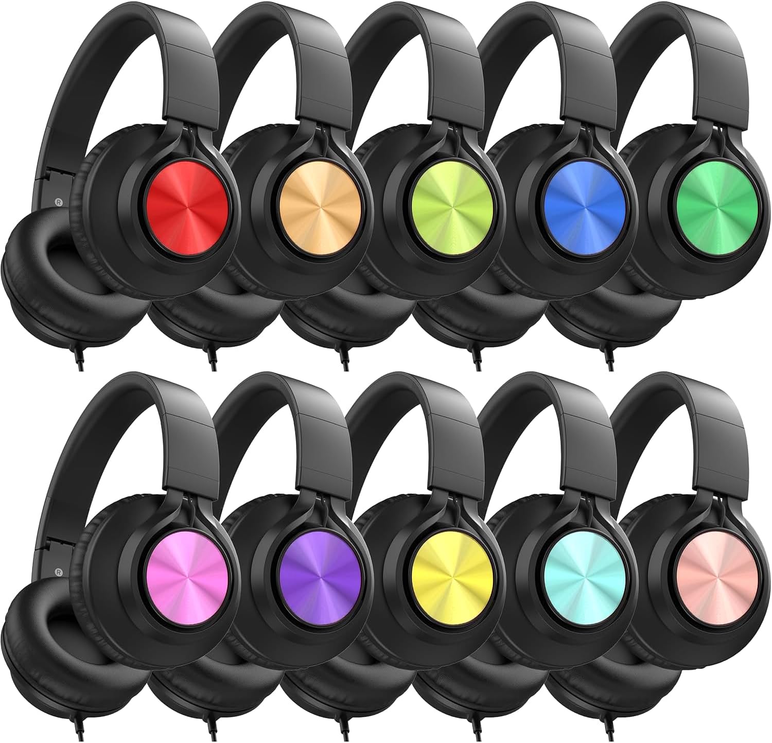 Amazon.com: LYDTICK 10 Pack Kids Headphones Bulk for School Classroom ...
