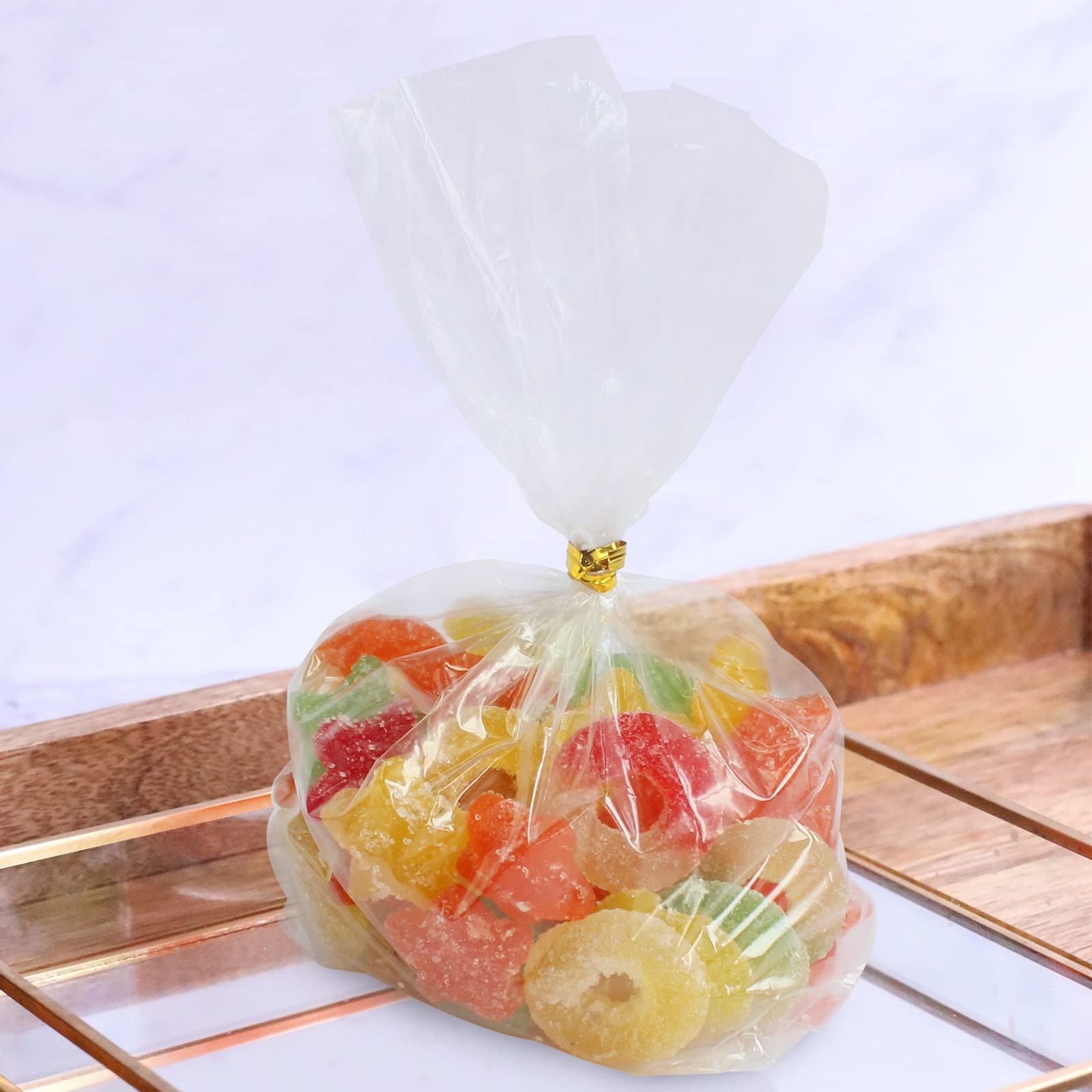 Snapklik.com : Belinlen 300 Pack 4” X 9” Plastic Poly Treat Bags - Side ...
