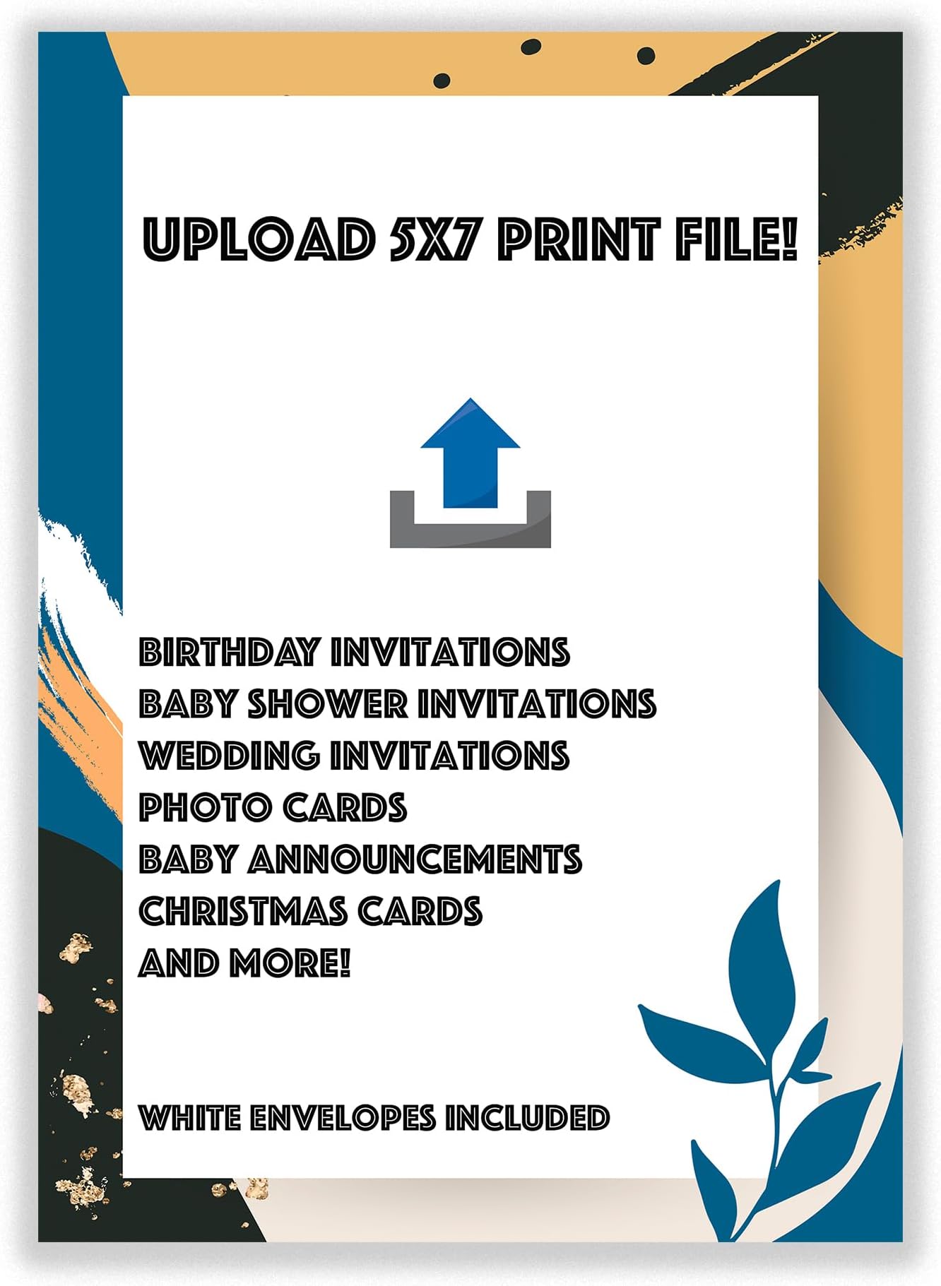 Amazon.com : Custom Printed Invitations - Upload Your Design - 25 Cards ...