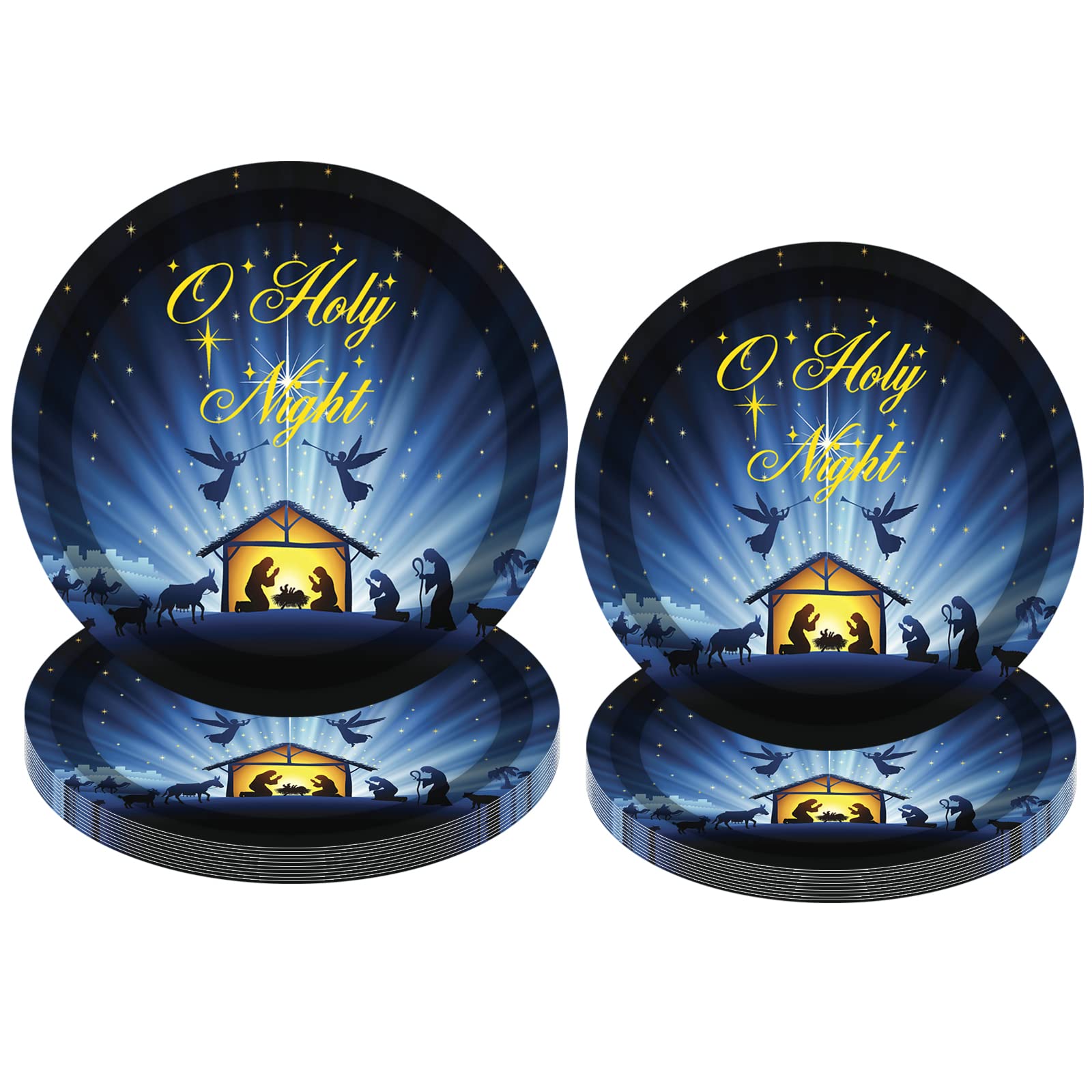Amazon.com: HABDJILTY 48PCS O Holy Night Plates,Nativity Plates ...