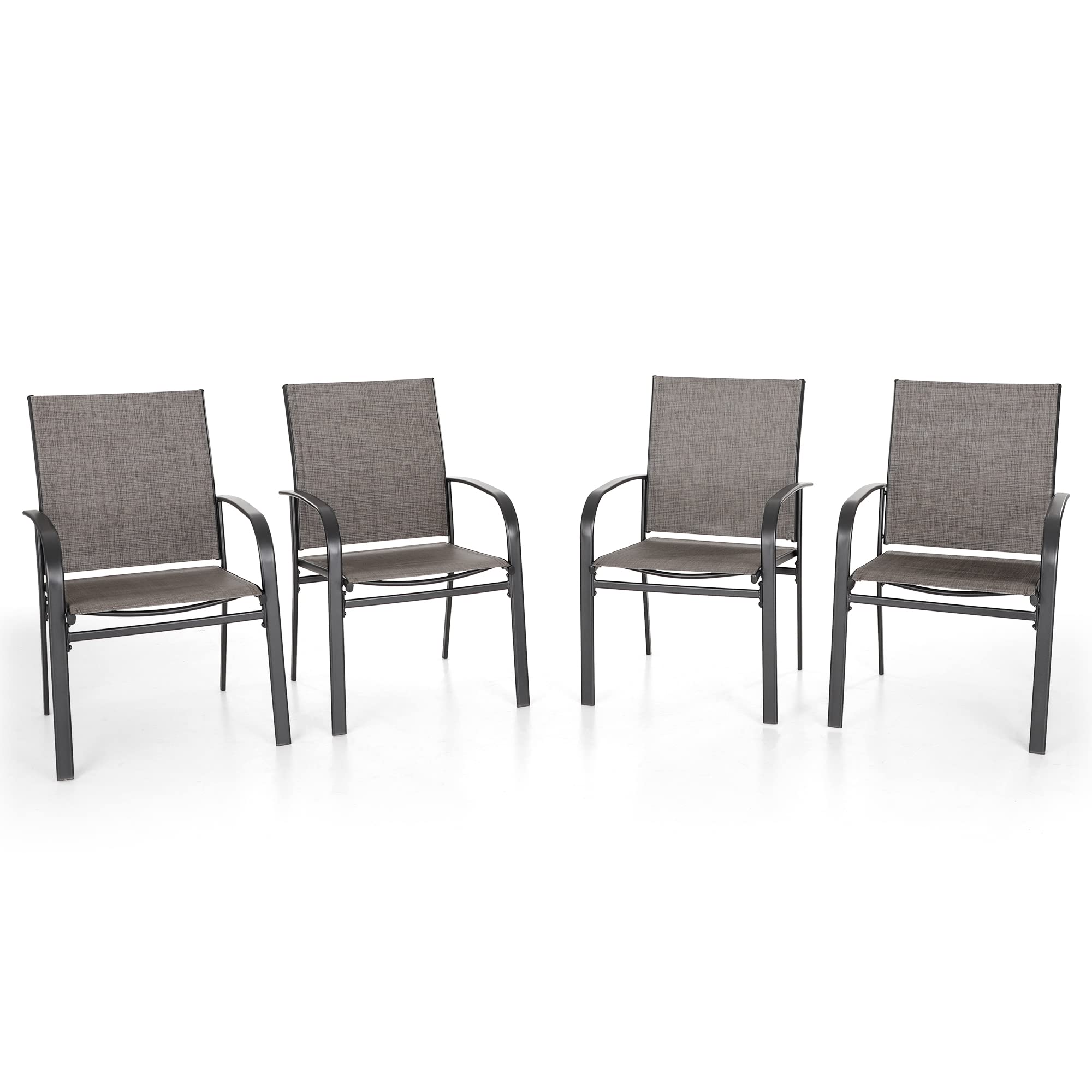Amazon.com: MIXPATIO Patio Dining Chairs Set of 4, Outdoor Textilene ...