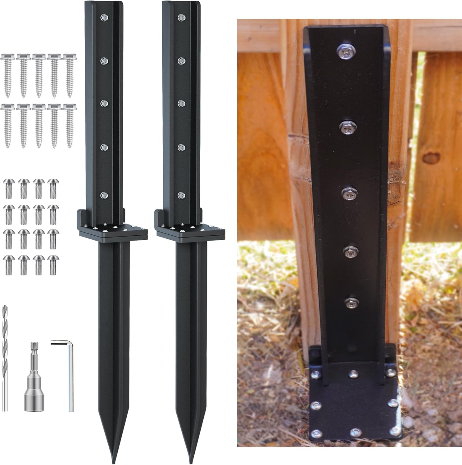 Amazon.com : CKLT 2-Pack Fence Post Repair Kit Heavy Duty 32in Fence ...