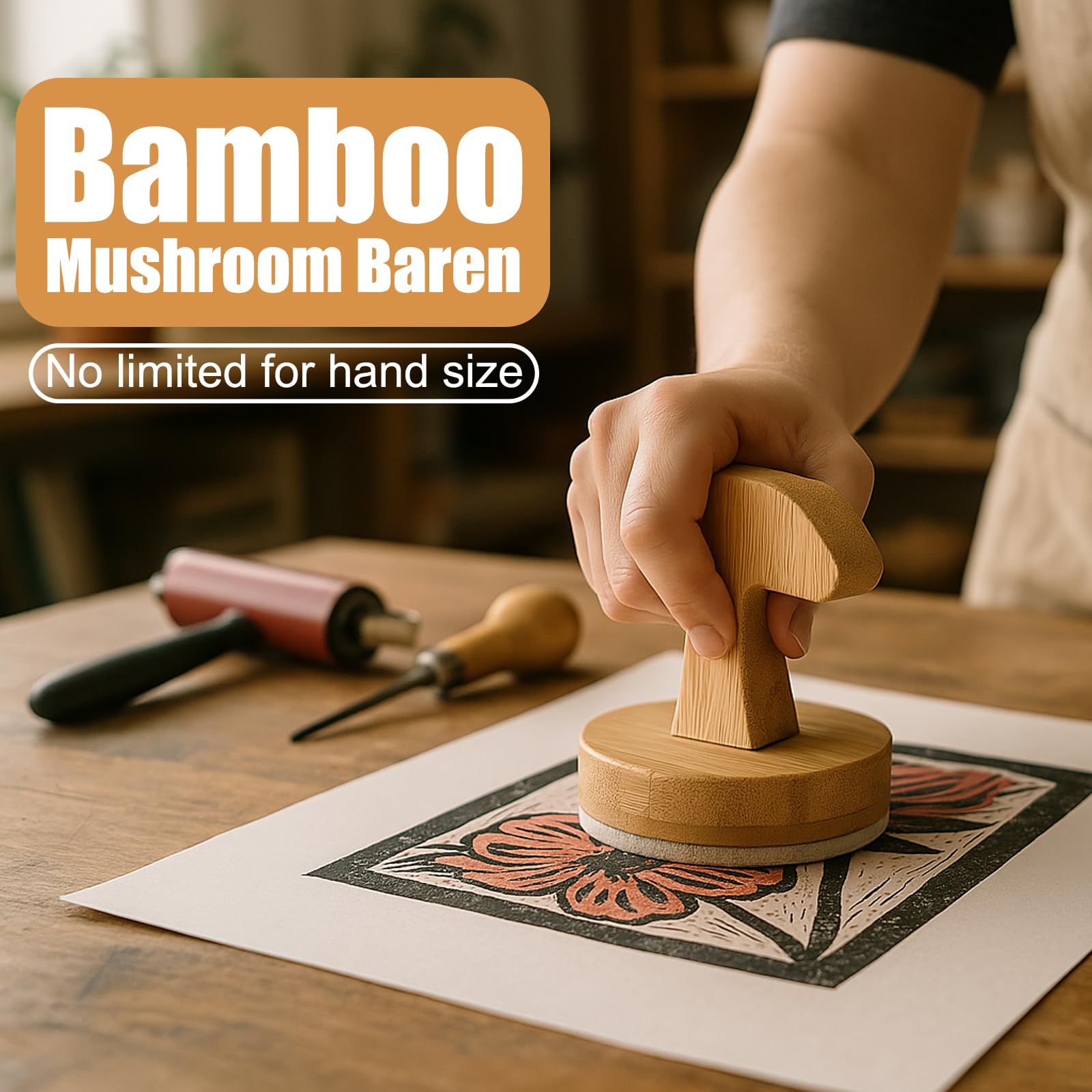 Embossing Tool Bamboo Baren For Printmaking - Ergonomic Pressure Tool ...