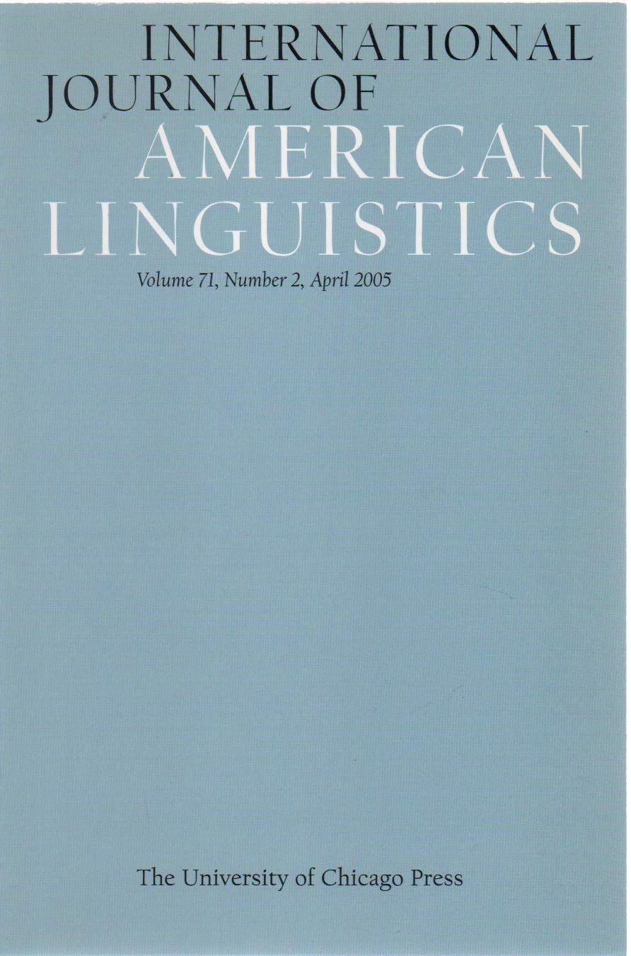 International Journal of American Linguistics, vol. 71, no. 2 (April ...