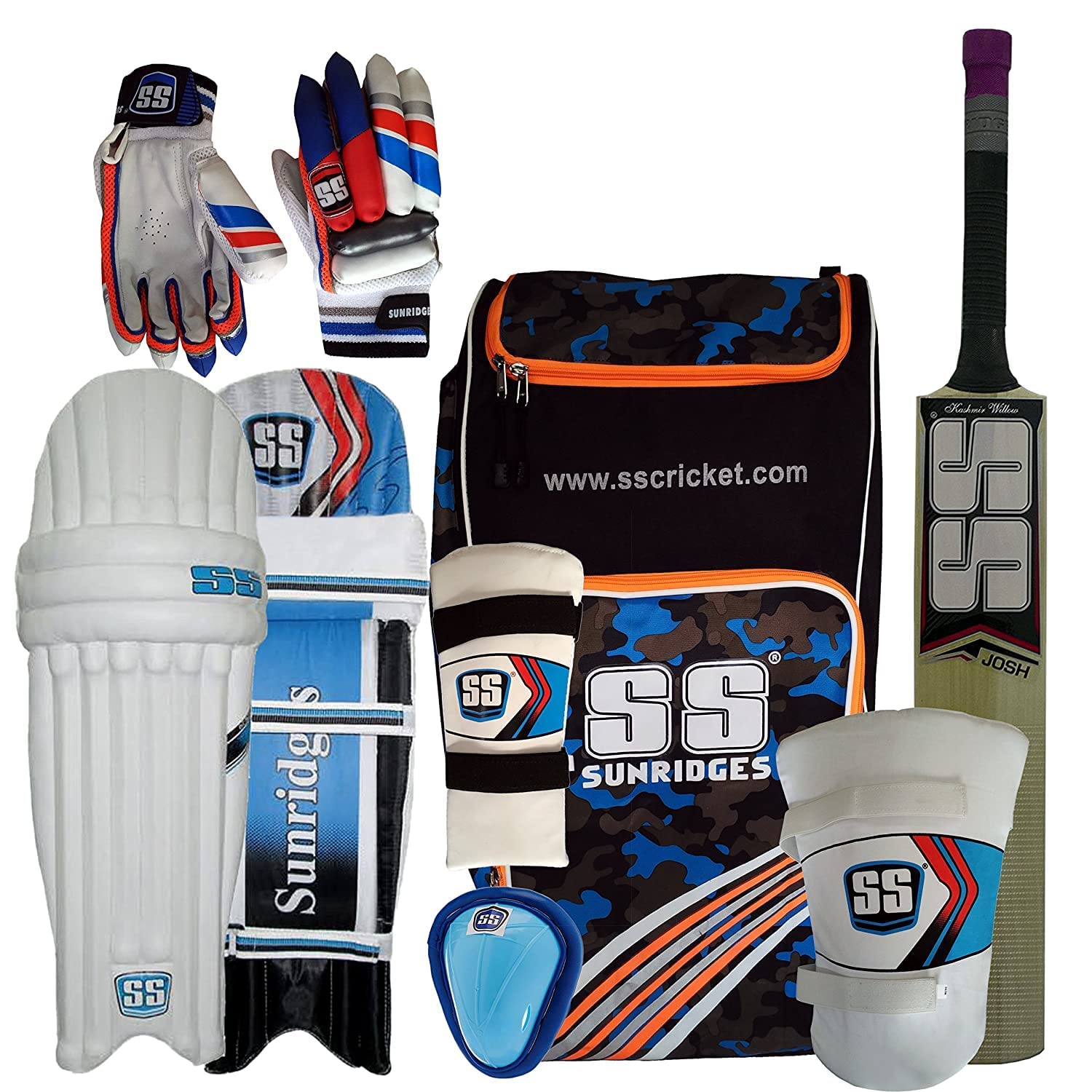 Buy SS Complete Cricket Kit for Leather Ball for Boys 8-10 Years Old ...