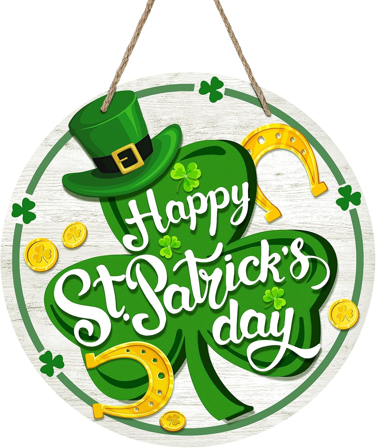 Amazon.com: Deroro Happy St Patricks Day Sign Front Door Decor, Green ...