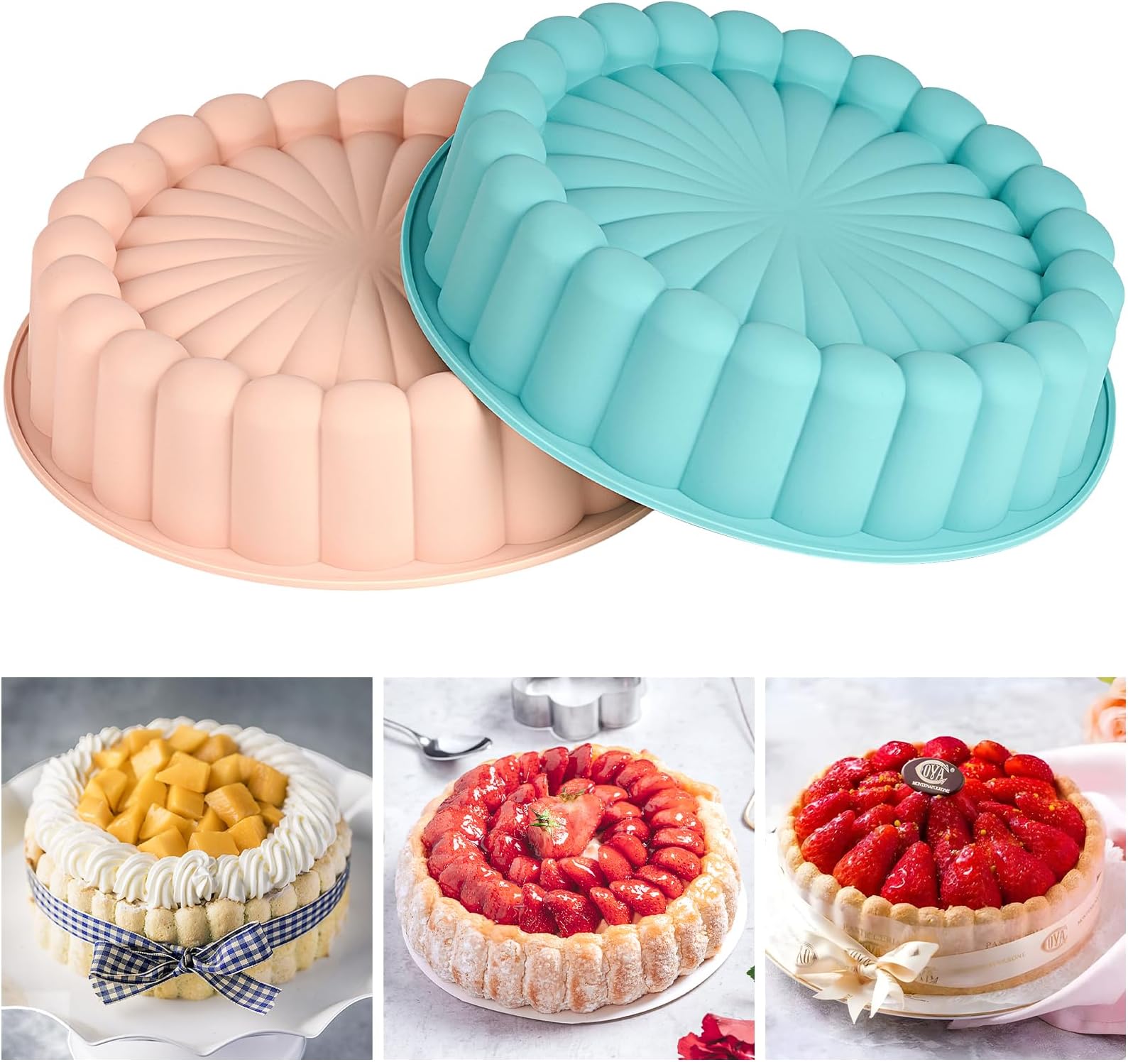 Amazon.com: Jiareally Silicone Large Flower Cake Mould for Chocolate ...