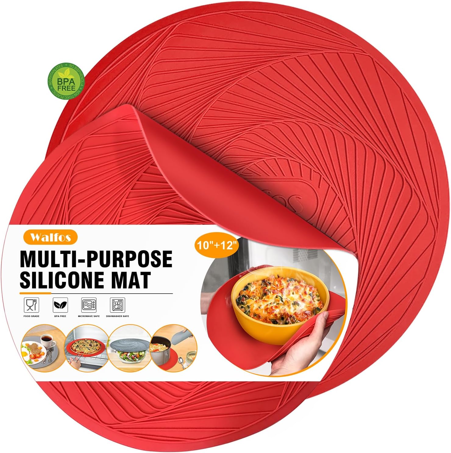 Amazon.com: Tongjude Silicone Microwave Mat - 11.7" x 11.7" -Set of 5 ...