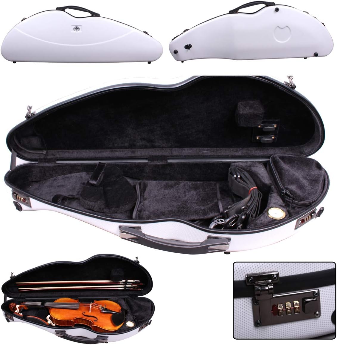 Amazon.com: 4/4 Full Size Violin case High-Strength Carbon Fiber ...