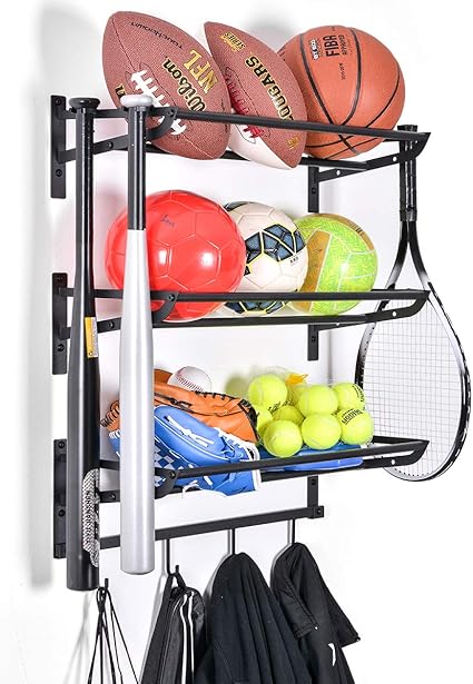 XCSOURCE Garage Sports Equipment Storage Rack with 3 Separate Shelf ...