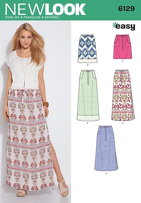 Amazon | Simplicity Creative Patterns New Look 6129 Misses' Skirts, A ...