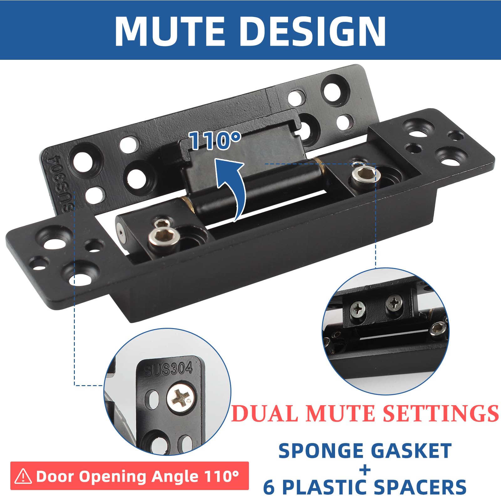 Snapklik.com : TamBee Hidden Door Hinges 5 Inch, 304 Stainless Steel, Heavy Duty Invisible ...