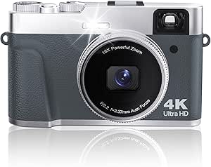 4K Digital Camera with Viewfinder & Dial, 48MP Vlogging Camera for ...